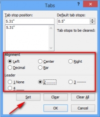 Thiết lập Tab trong Word